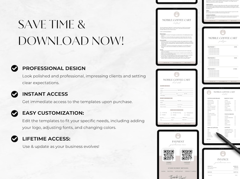 Coffee Cart Contract Template Bundle, Mobile Coffee Cart Contract ...