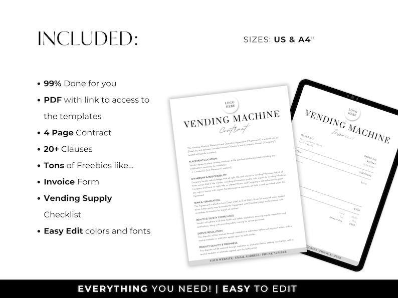 Vending Machine Contract, Vending Rental Forms, Vending Machine ...