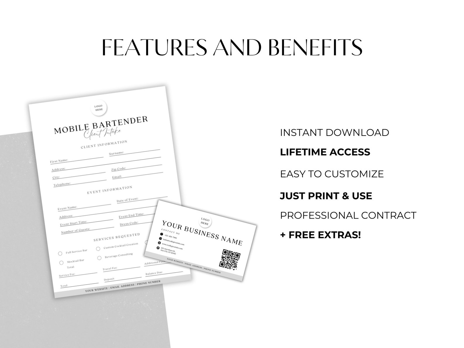 Mobile Bar Business Forms, Editable Bartender Contract, Mobile Bar ...