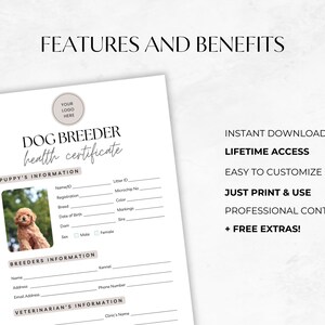 Dog Breeder Contract, Breeder Forms, Dog Breeding Agreement, Puppy Sale ...