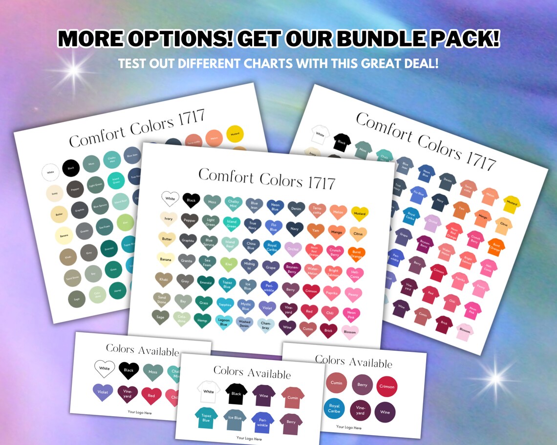 Comfort Colors C1717 Editable Color Chart Mockup (PDF Download) - Etsy