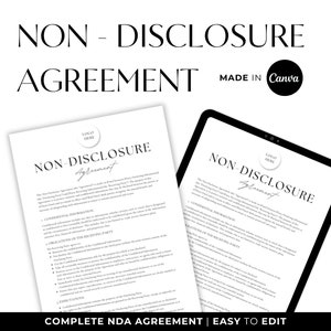 NDA Agreement Contract Template, Non Disclosure Agreement Template ...
