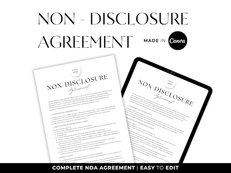 NDA Agreement Contract Template, Non Disclosure Agreement Template ...