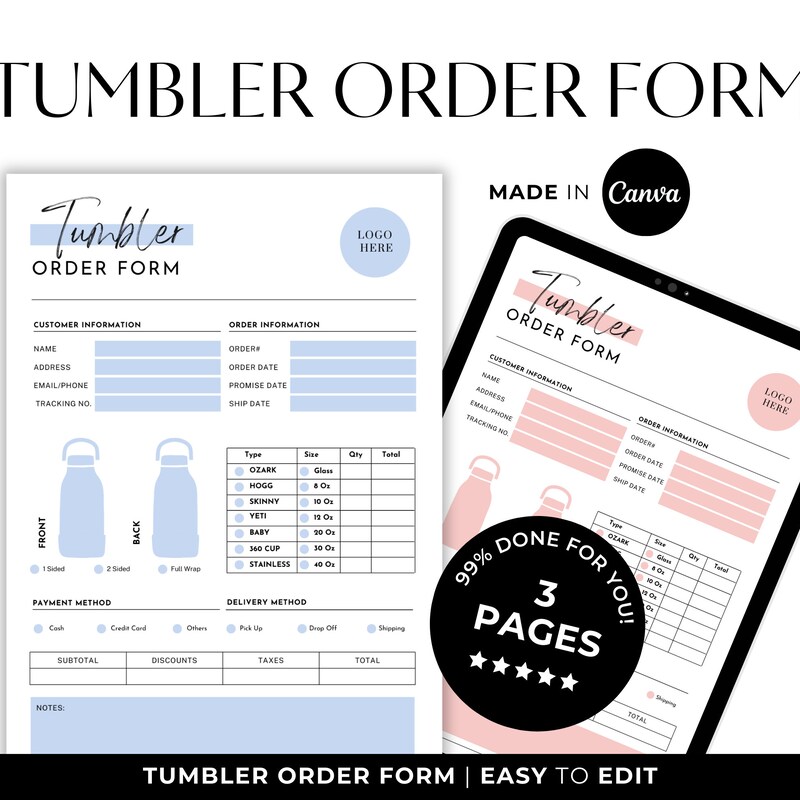 Cup Order Form - Etsy