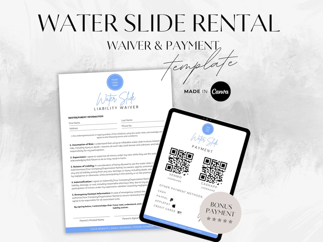 Inflatable Water Slide Liability Waiver, Waterslide Consent Form ...