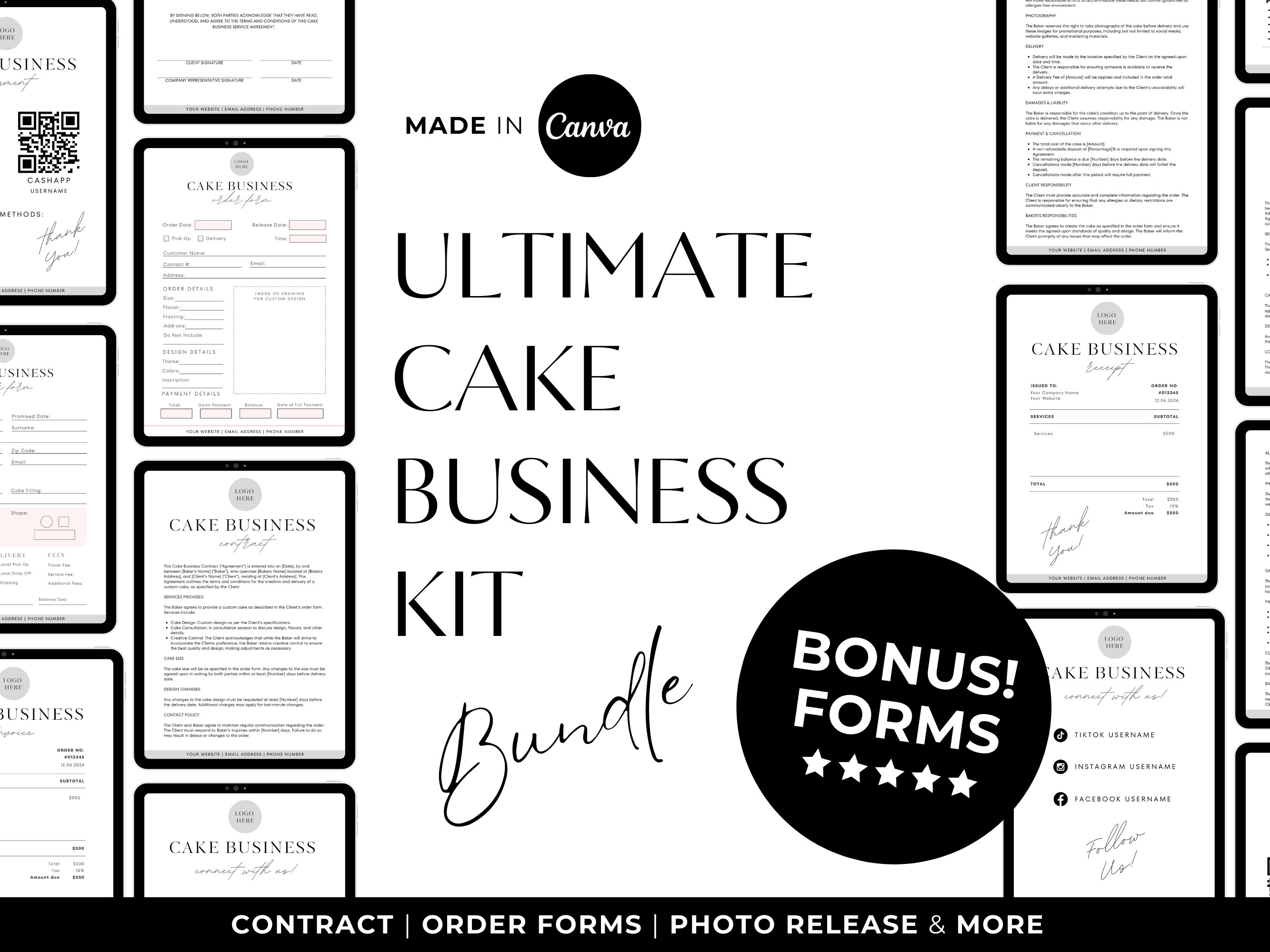 Editable Wedding Cake Contract Template, Wedding Cake Order, Catering ...