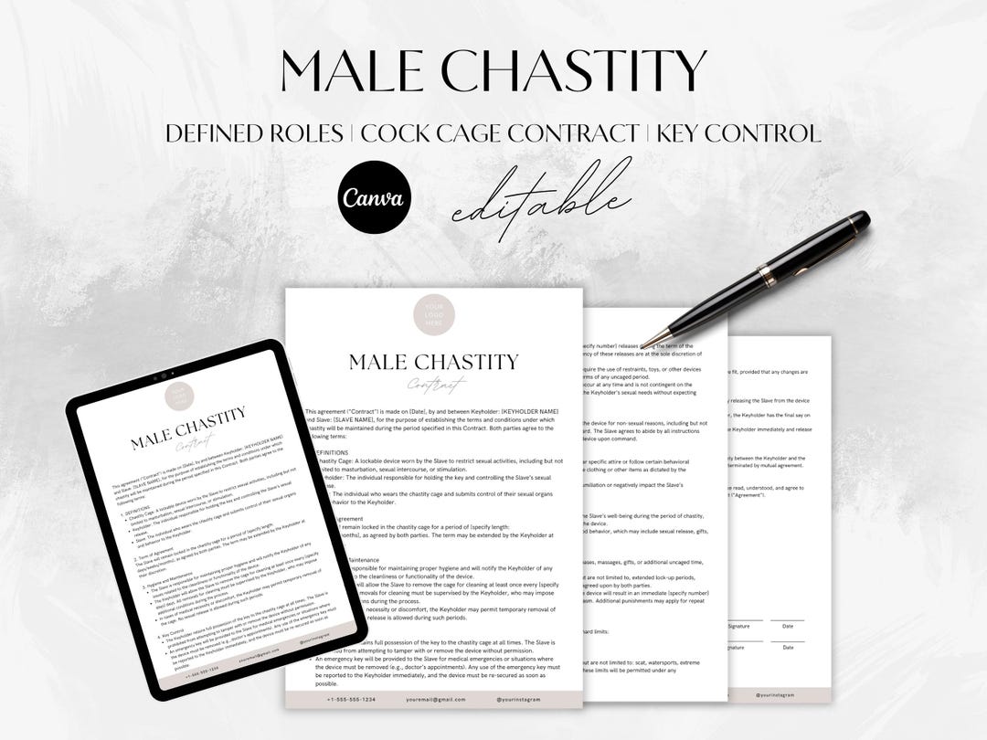 Male Chastity Contract, Cock Cage Contract, Chastity Contract Agreement, Dominatrix Contract ...