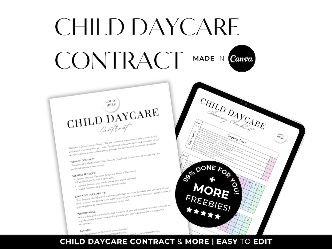 Editable Daycare Forms Contract, Daycare Starter Kit, Childcare Forms ...