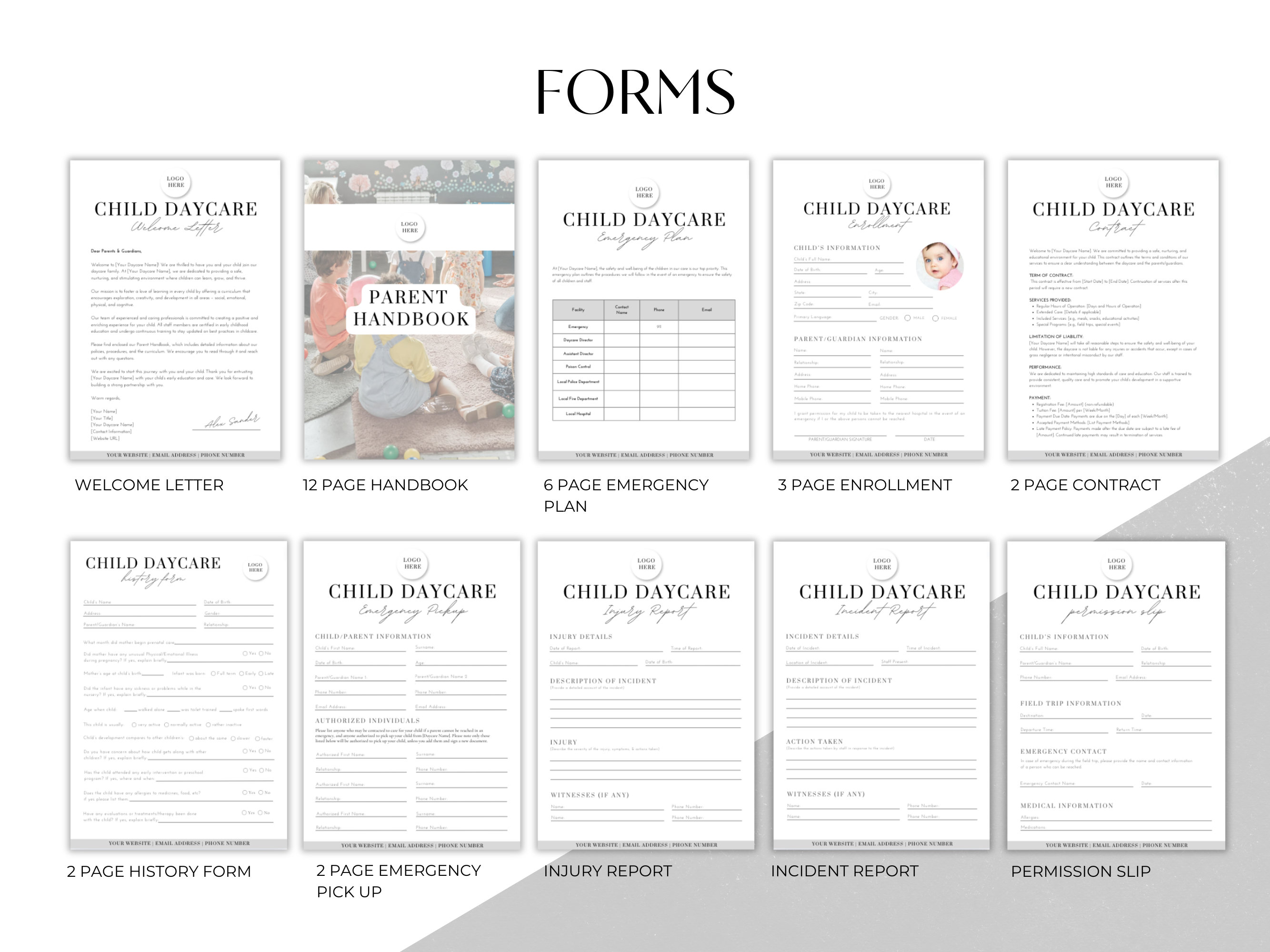 Editable Daycare Forms Bundle, Daycare Starter Kit, Childcare Forms ...