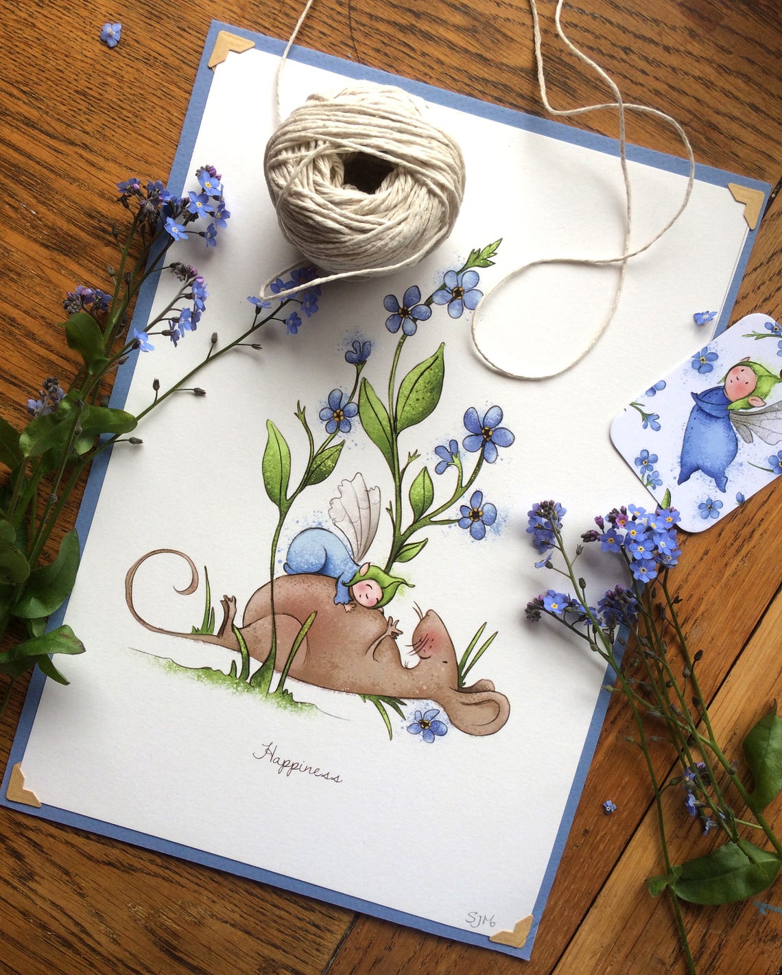 Forget-me-not Baby - Illustrated Art Print - Etsy