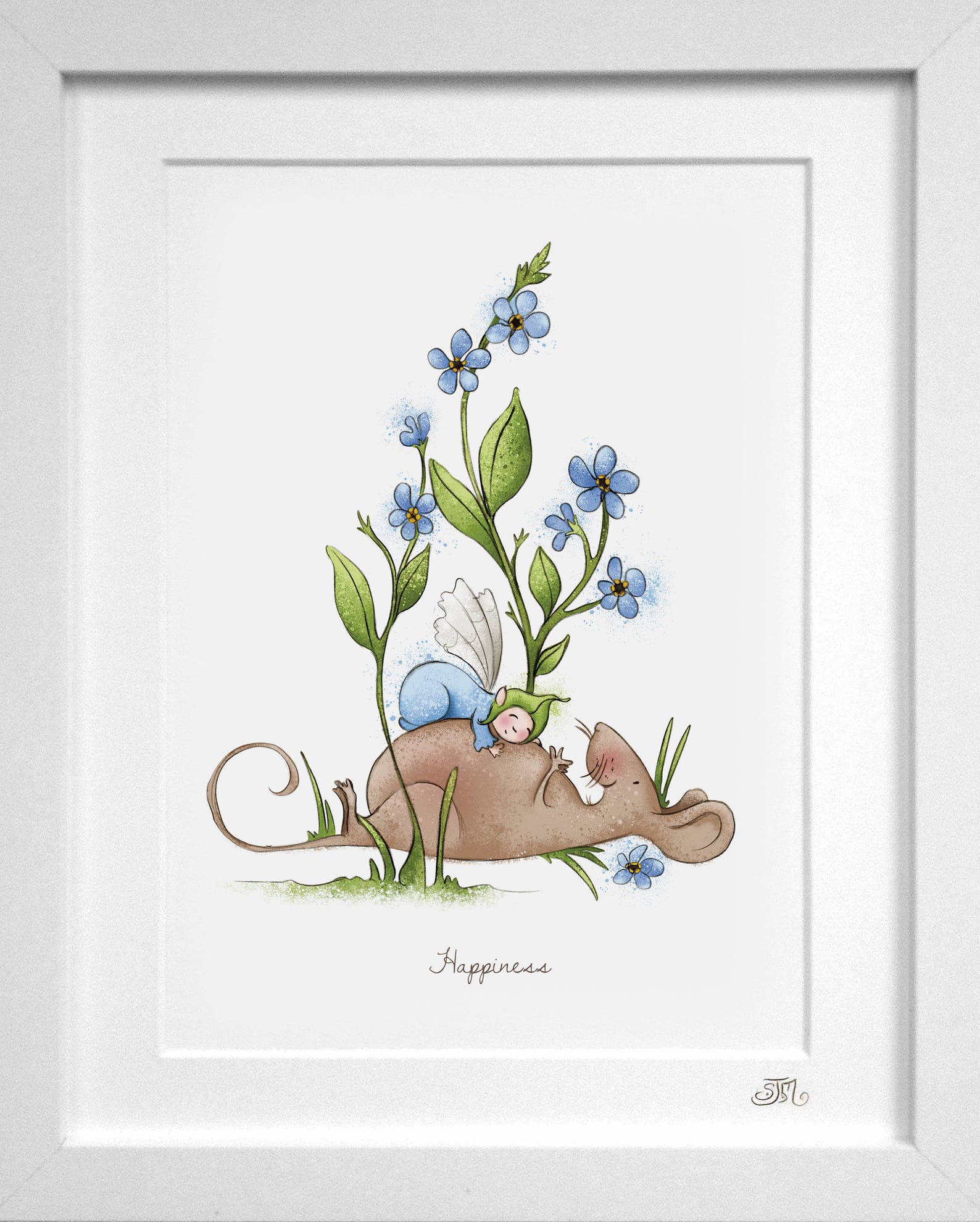 Forget-me-not Baby - Illustrated Art Print - Etsy