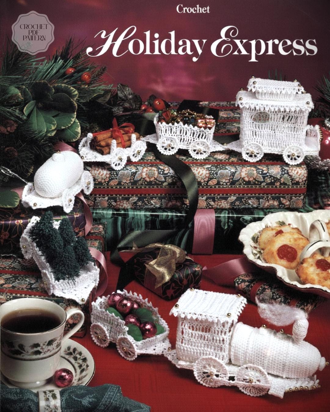 Vintage Crochet Christmas Train Pattern PDF – Holiday Express Crochet ...