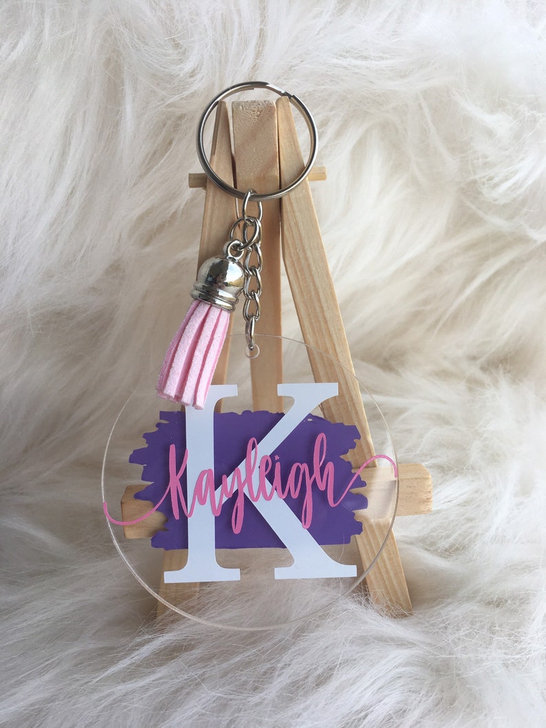Personalized Keychain,paint Stroke Keychain,acrylic Keychain,tassel ...