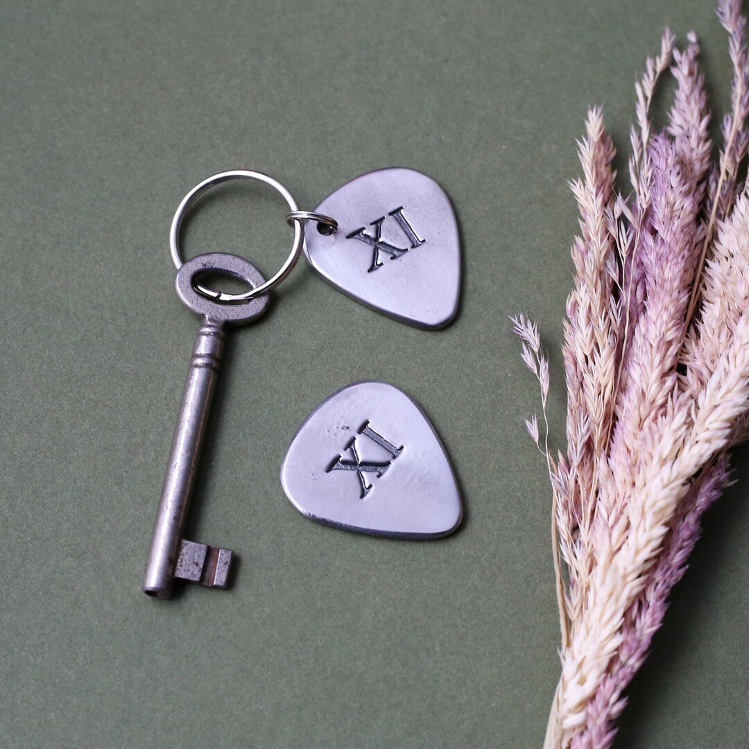 Steel 11th Anniversary Guitar Pick: Forged Metal Token - Etsy