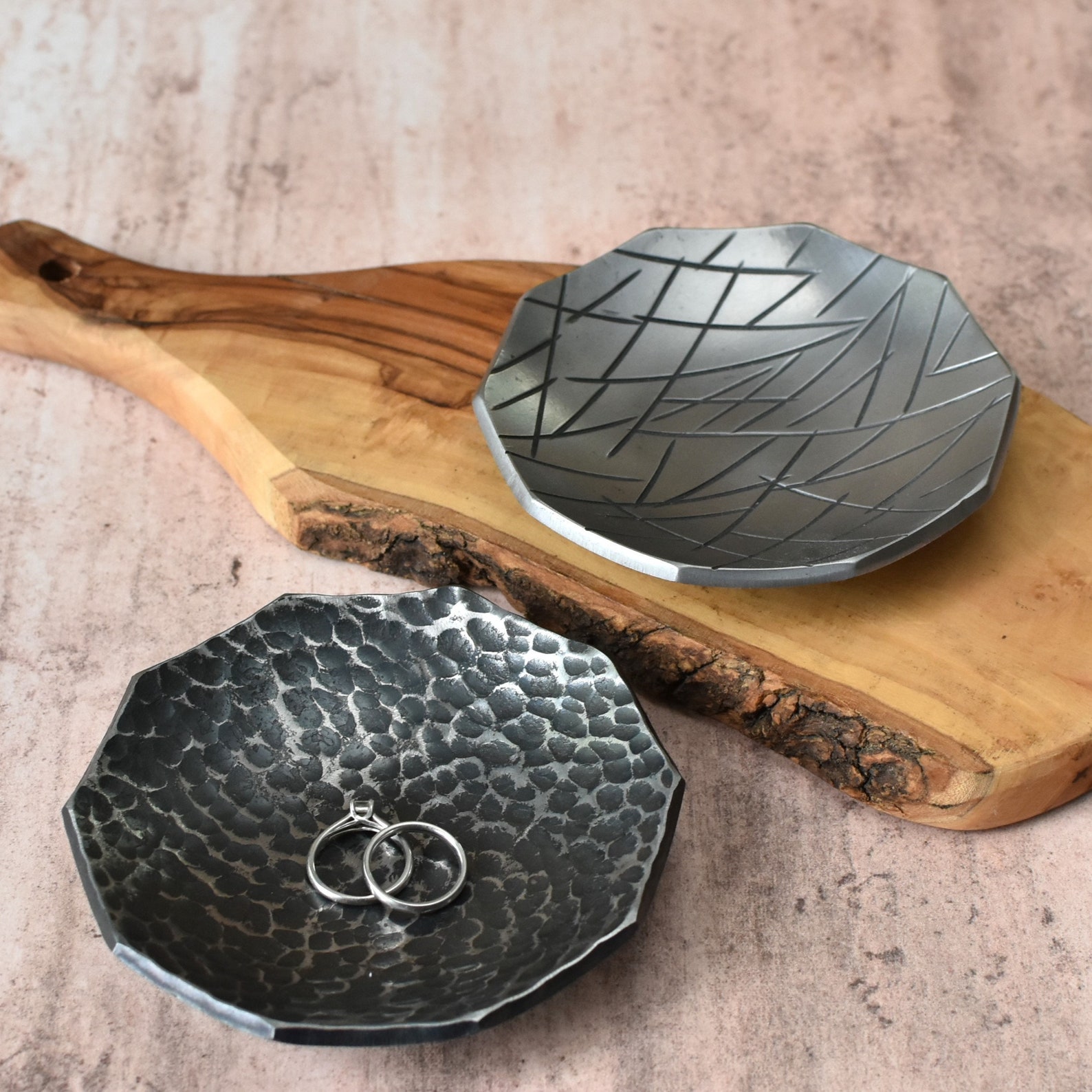 Hand Forged Metal Ring Dish: Decagon Geometry, Modernist Home Decor - Etsy