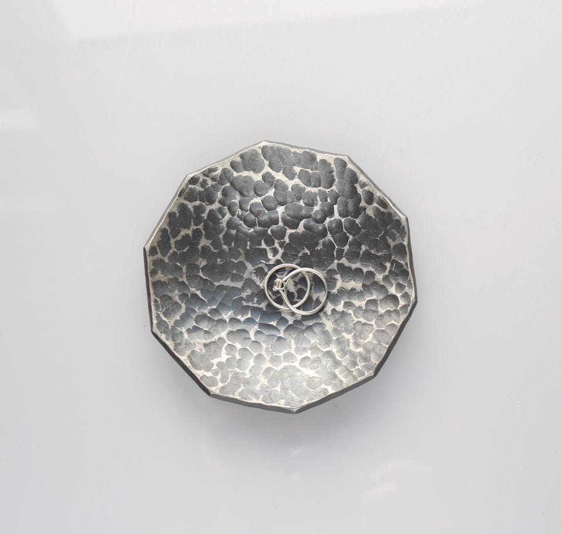 Hand Forged Metal Ring Dish: Decagon Geometry, Modernist Home Decor - Etsy