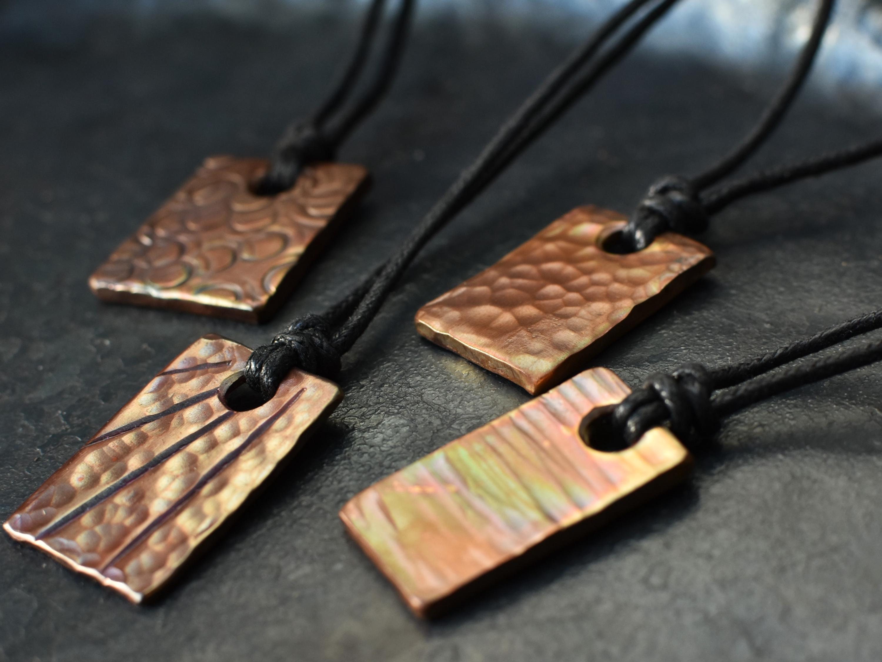 Real Copper Pendant Necklace on Cotton Slip Knot Adjustable Cord - Etsy