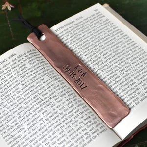 Personalized 7th Anniversary Copper Bookmark, Customised Copper Wedding ...