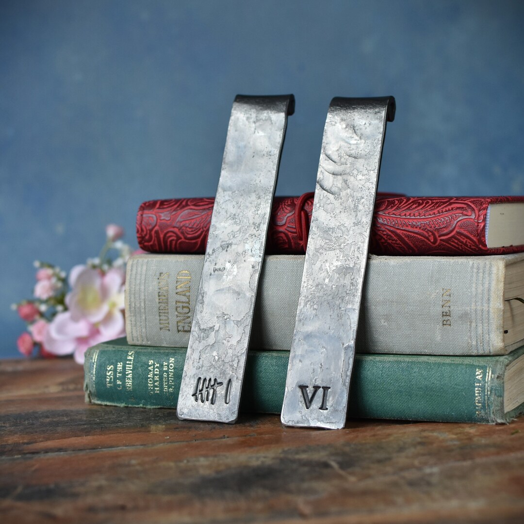 Raw Iron Forged Scroll Bookmark 6 Tally Marks, 6th Anniversary Gift ...