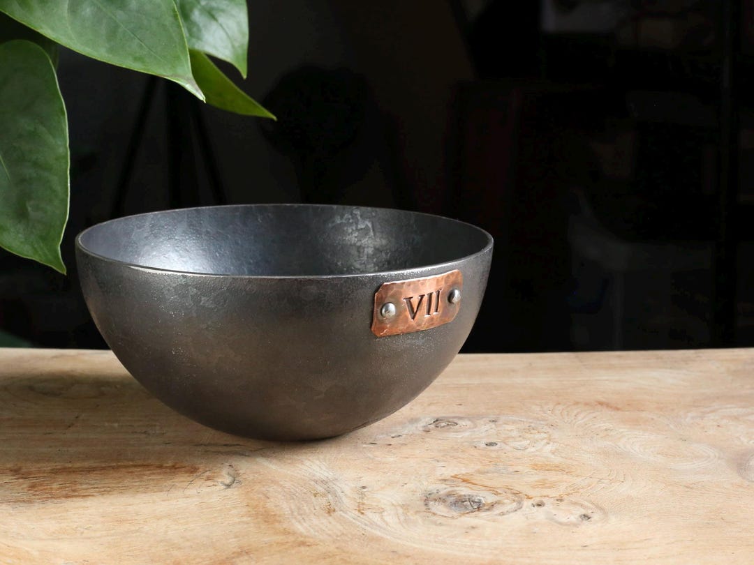 7th Anniversary Gift. Monk Bowl With Copper Plaque. Choice of 3 Hand ...