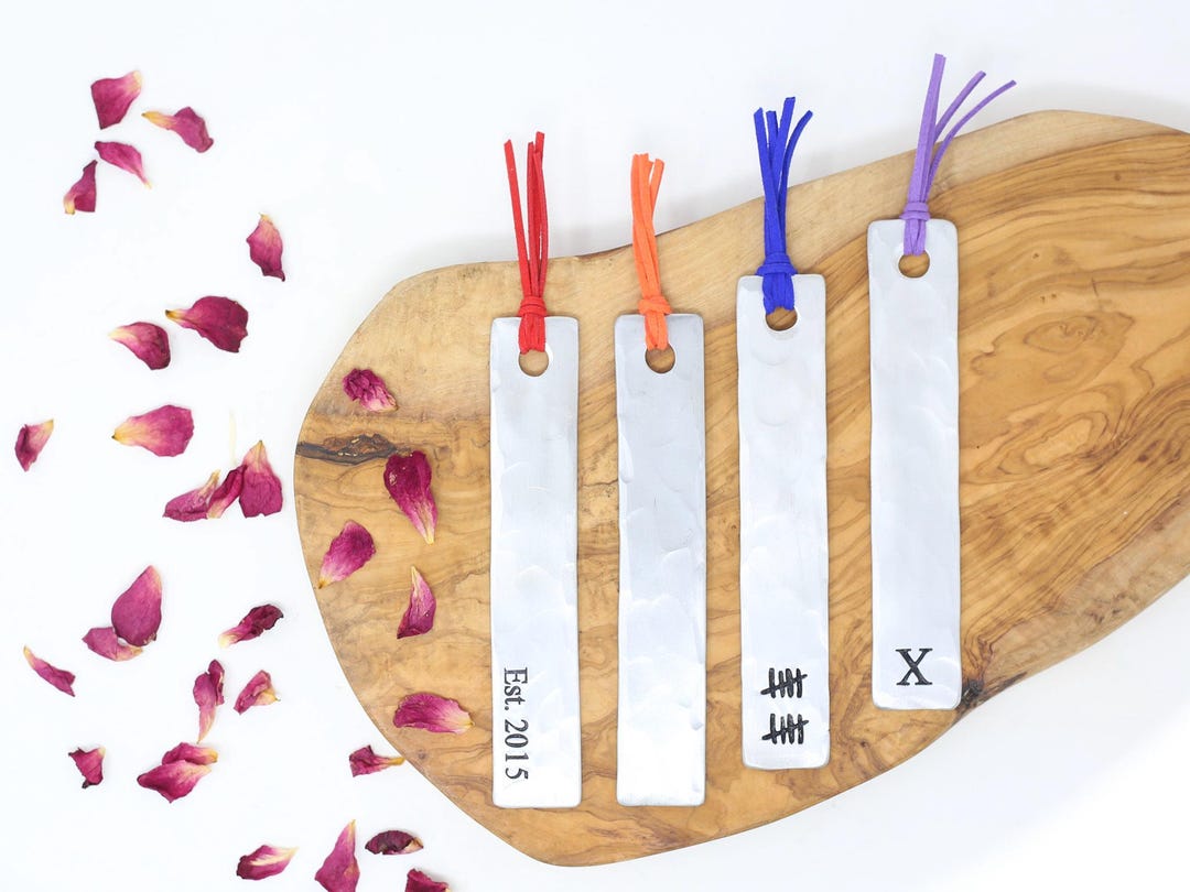 10th Anniversary Aluminum Bookmark: Roman Numerals or Tally Marks - Etsy
