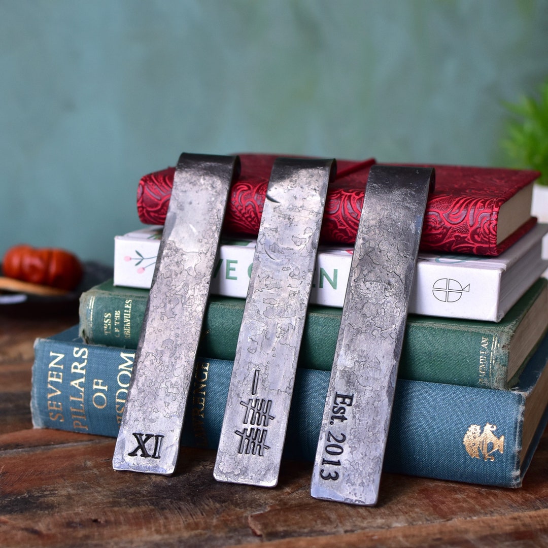 Hand Forged Raw Steel Bookmark, 11th Anniversary Gift, Tally Mark ...