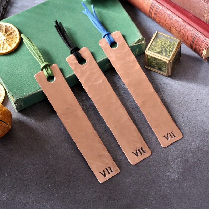 7th Anniversary Copper Bookmark Ready to Ship Roman - Etsy