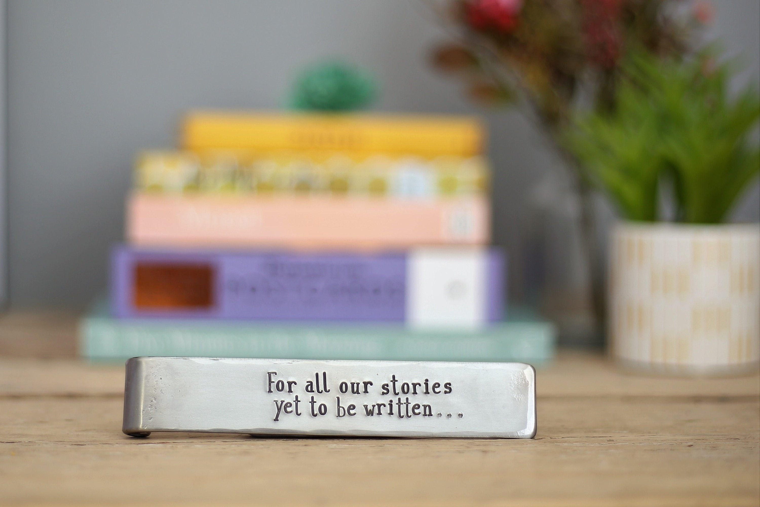 Metal Bookmark Personalised With Hand Stamped Message | Etsy UK