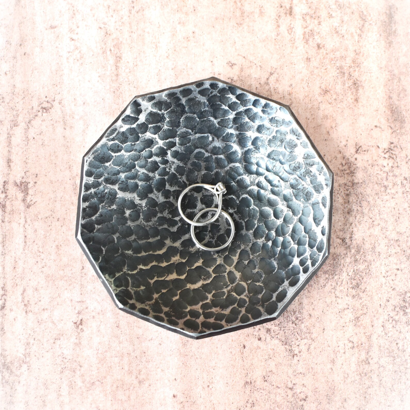 Hand Forged Metal Ring Dish: Decagon Geometry, Modernist Home Decor - Etsy