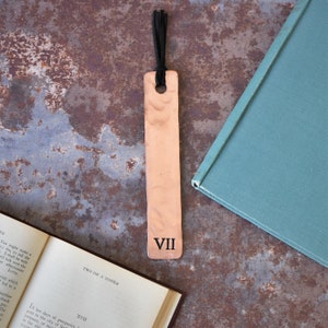 7th Anniversary Copper Bookmark, Ready to Ship, - Roman Numerals VII or ...