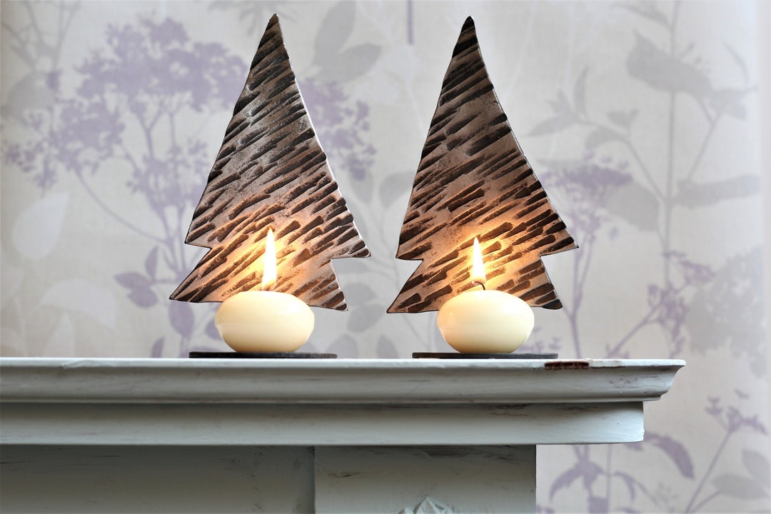 Hand Forged Tree Candle Holders: Personalized Tea Light Stands (set of ...