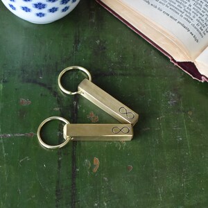 Bronze 8th Anniversary Key Ring, Gift for Couples on Their 8 Year ...