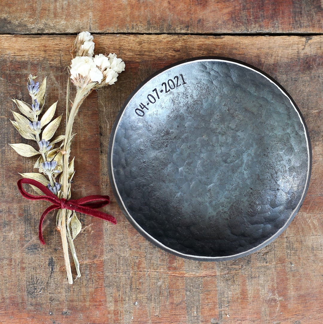 6th Anniversary Gift for Him Heavy Iron Wedding Ring Dish - Etsy