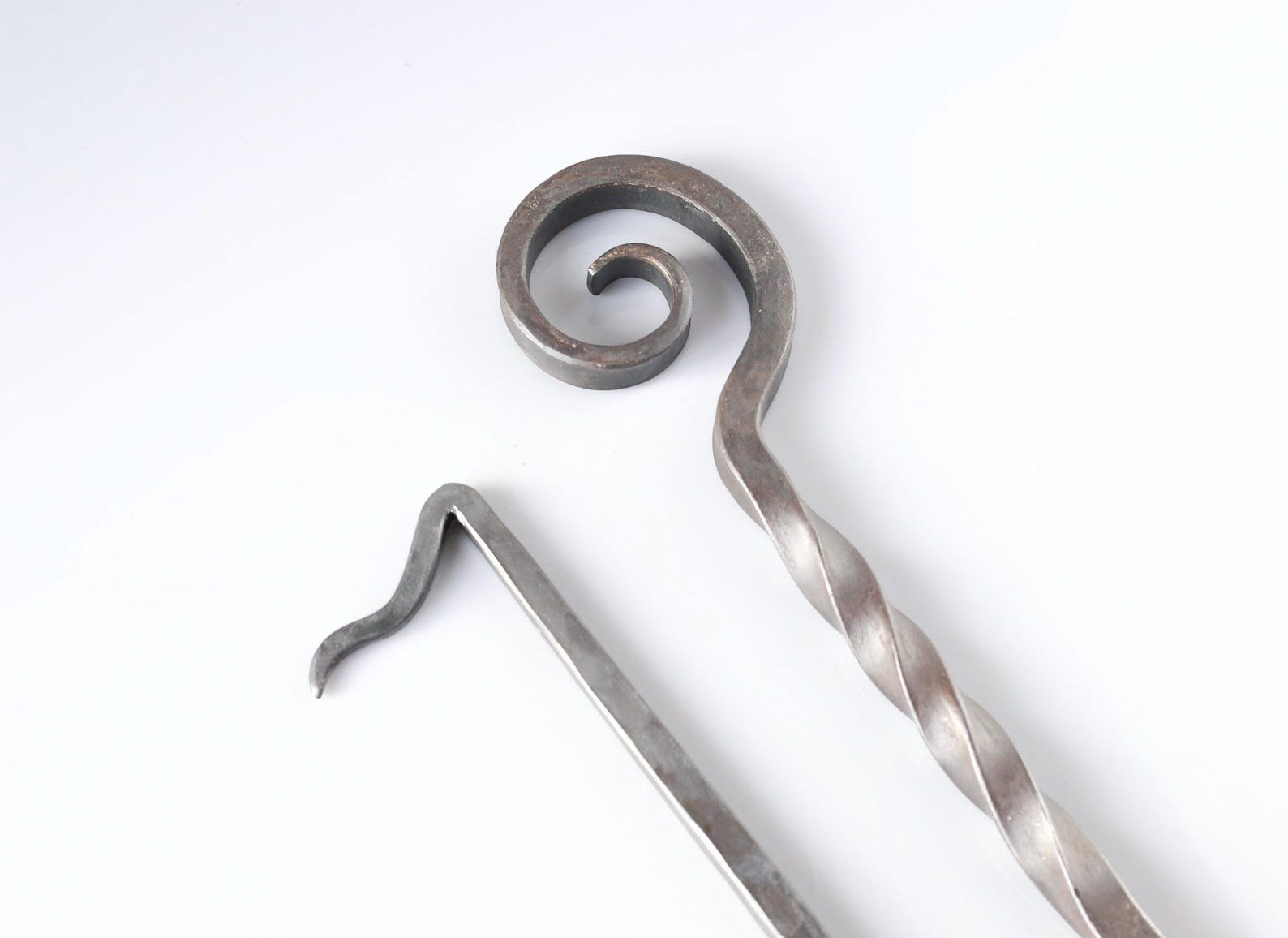 Hand Forged Iron Fire Poker: Scroll Twist Fireside Tool - Etsy
