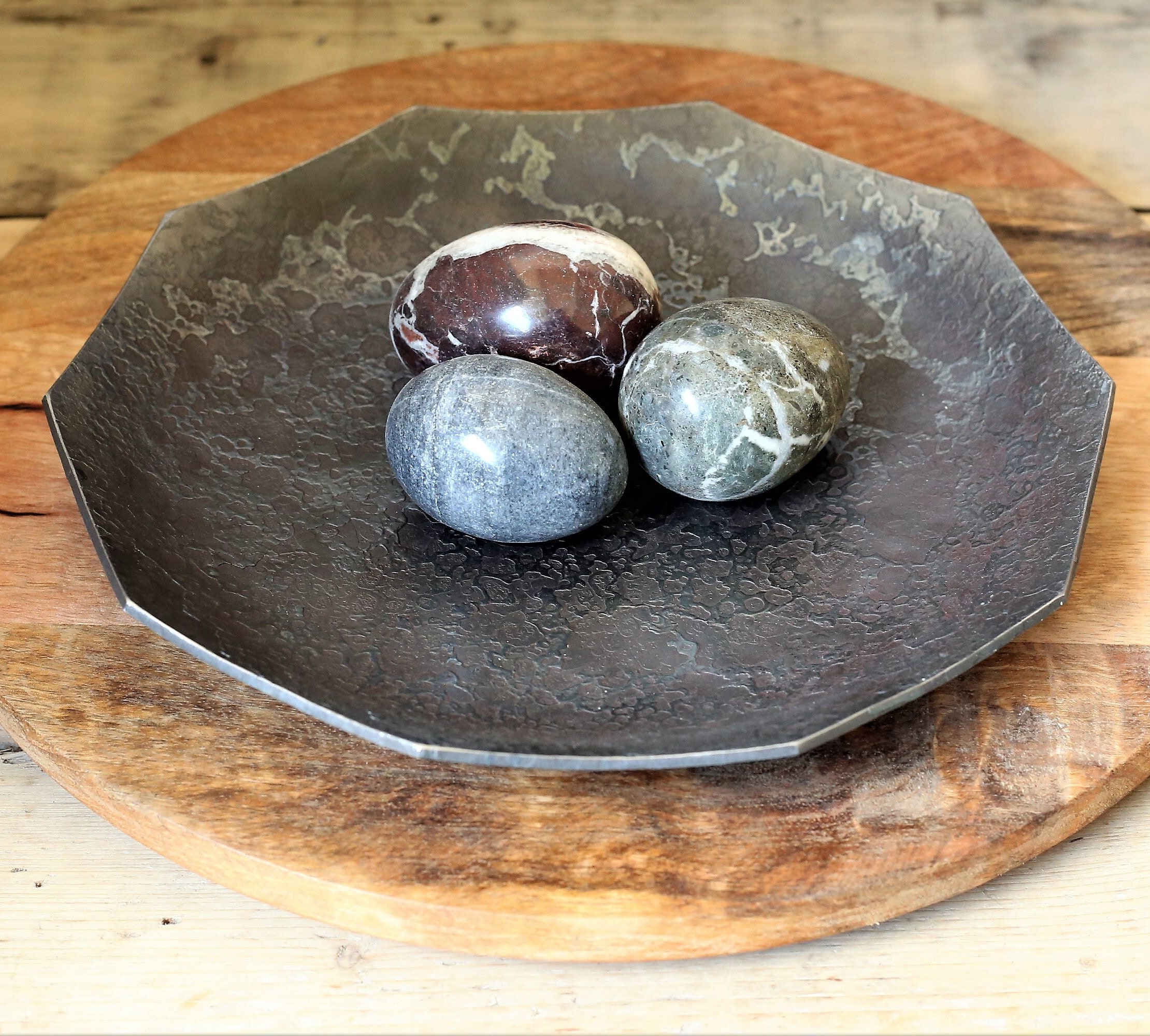 Forged Iron Ten-sided Decagon Personalized Dish, Hand Made Wedding Gift ...