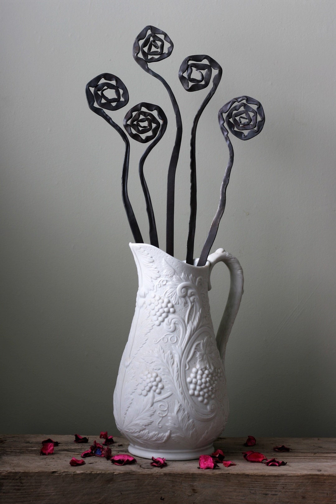 6th Anniversary Gift Hand Forged Iron Flower Bouquet - - Etsy