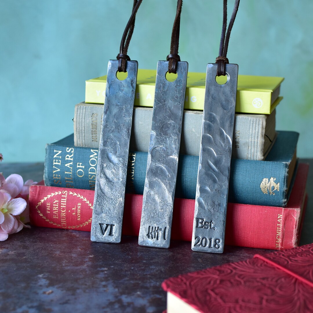 Raw Iron Bookmark, 6th Wedding Anniversary Gift - Tally Marks, Roman ...