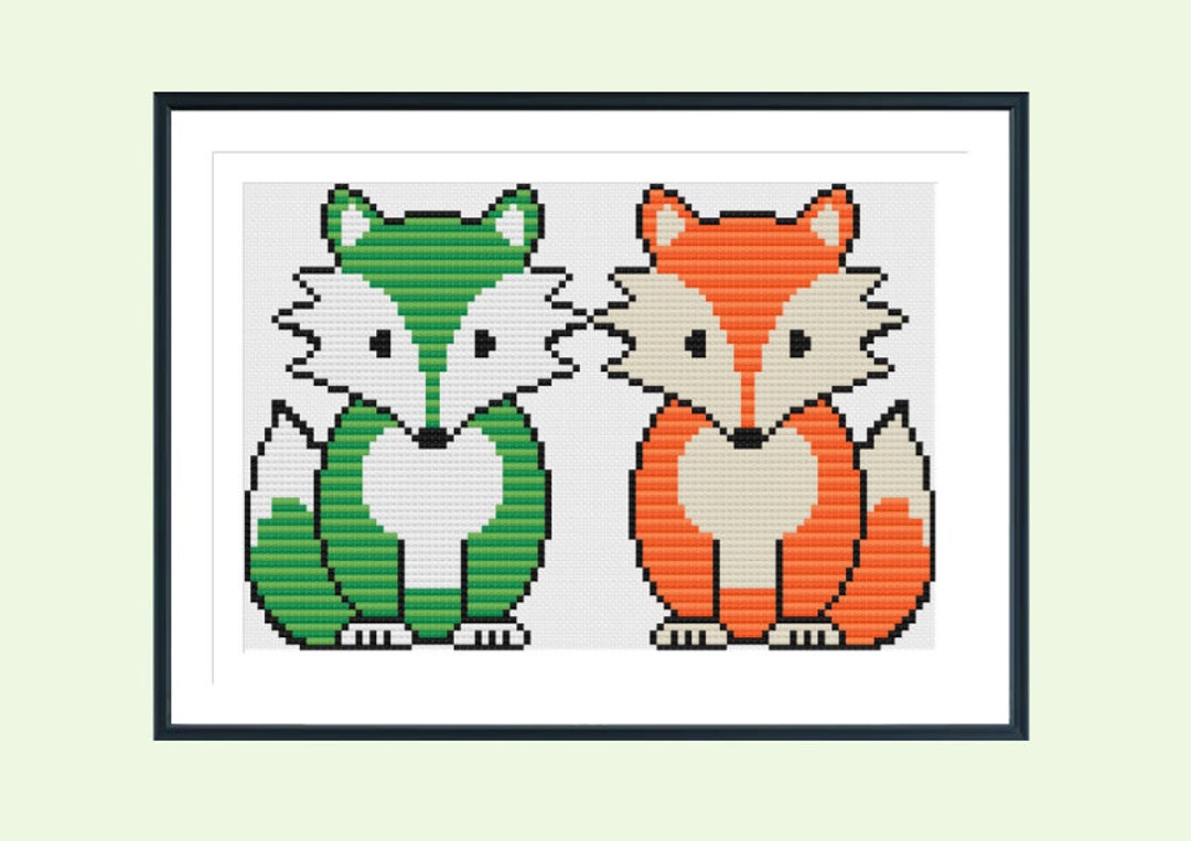 Cross Stitch Pattern Foxy Pair Instant Download - Etsy