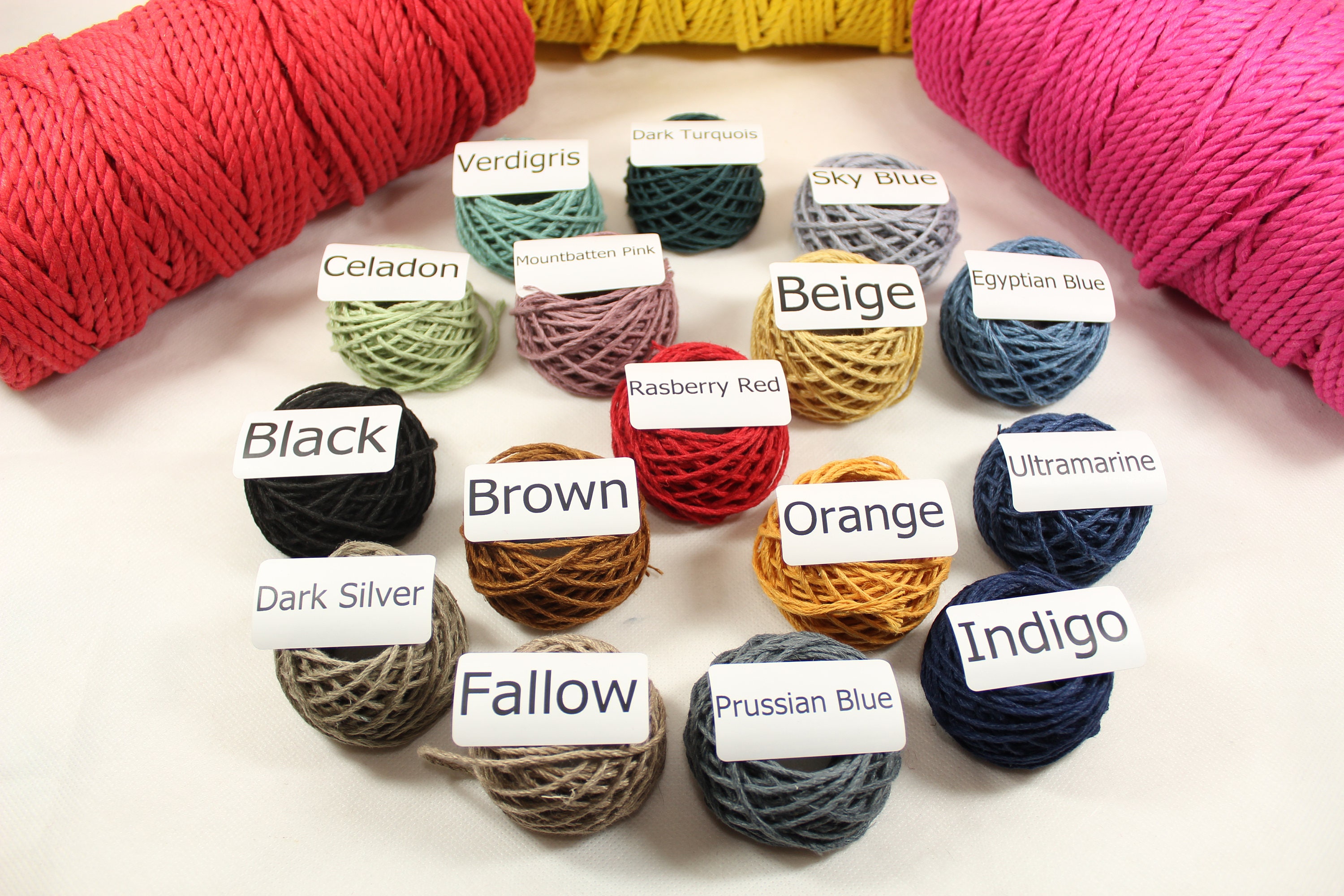 Colored Hemp Yarns 16 Colors 1.4mm - Etsy UK