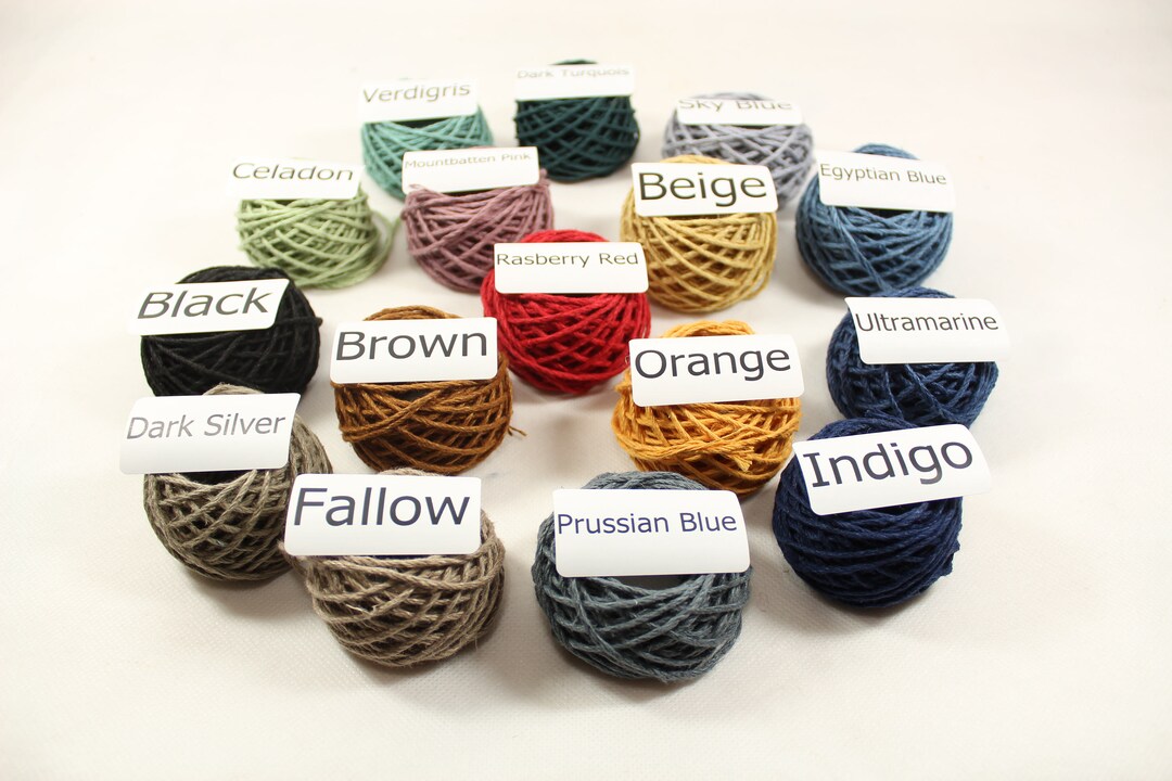Colored Hemp Yarns| 16 Colors| 1.4mm - Etsy UK