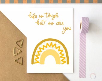 Life is Tough but so Are You Card - Etsy