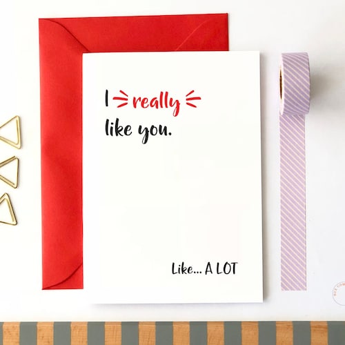 I Really Like You Card New Relationship Card New Couple Card | Etsy