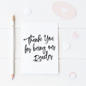 Thank You for Being Our Reader, Thank You Reader, Wedding Reader Thank ...