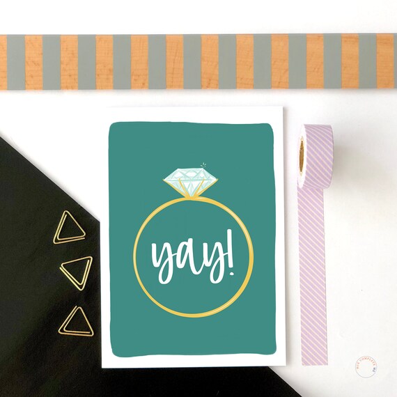 Yay Ring Card Engagement Card Wedding Card Bridal Shower Card | Etsy