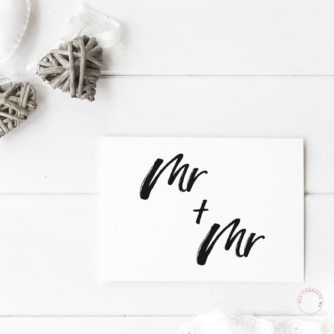 Mr and Mr Wedding Card, Mr and Mr Card, Gay Wedding Card, Groom and ...
