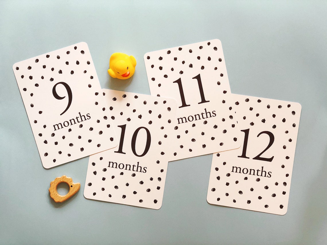 Polka Dot Baby Milestone Cards Black and White Baby Milestones | Etsy