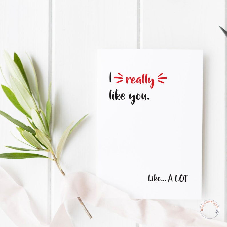I Really Like You Card New Relationship Card New Couple Card | Etsy