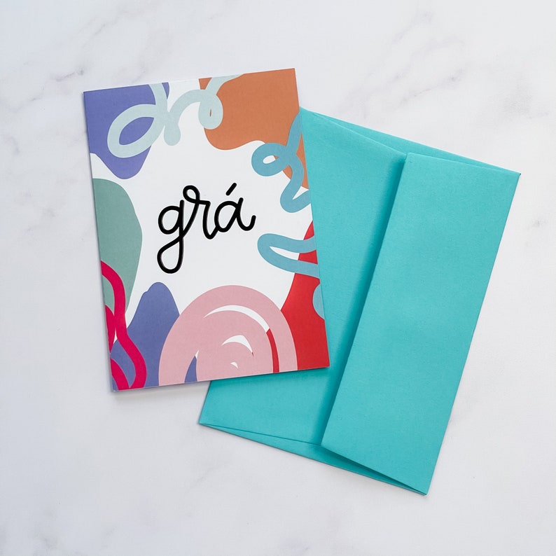 Gra Irish Gaelic Love Card Le Grá Sending Love Card Irish Card Irish ...