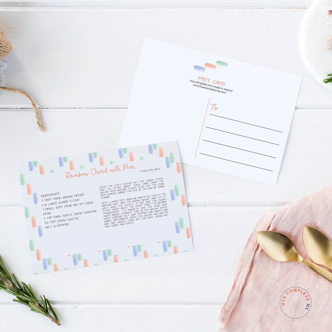 Healthy Recipe Recipe Card Recipe Postcard Healthy Recipe Healthy ...