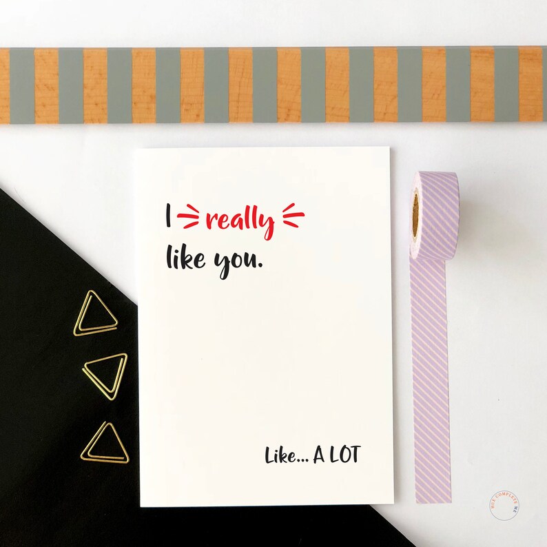I Really Like You Card New Relationship Card New Couple Card - Etsy
